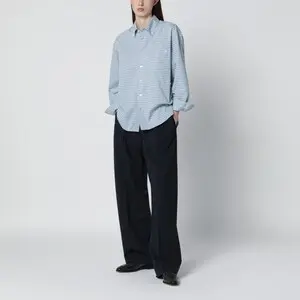 DUNST Oversized Check Shirt - Blue