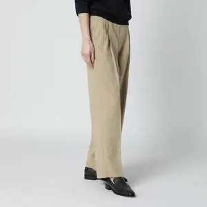 DUNST Double-pleat Cotton-blend Trousers - Beige