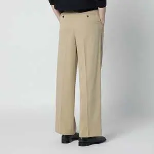 DUNST Double-pleat Cotton-blend Trousers - Beige
