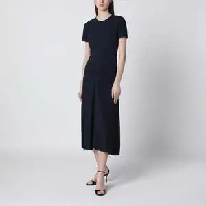 Victoria Beckham Victoria Beckham Blaire Gathered-Waist Midi Dress Blue