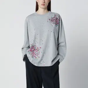 Dries Van Noten Sweater With Multicolour Firework Embellishments - Grey