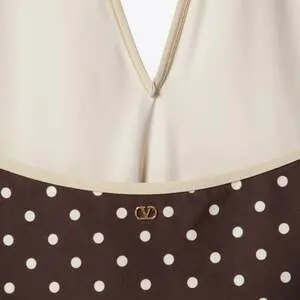 Valentino Garavani Swimsuit With Plusdepois Motif - Brown