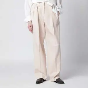 JIL SANDER Wool Gabardine Trousers - Beige