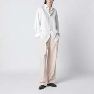 JIL SANDER Wool Gabardine Trousers - Beige