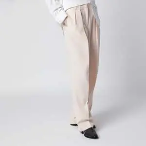 JIL SANDER Wool Gabardine Trousers - Beige