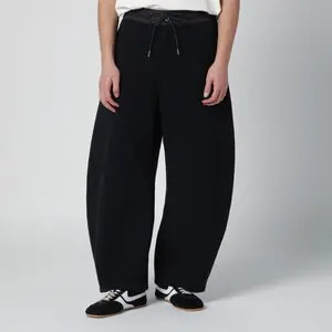 Sacai Cotton-blend Curved-leg Trousers - Black