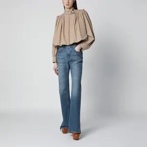 Chloé Gathered Bouclé Cotton Canvas Jacket