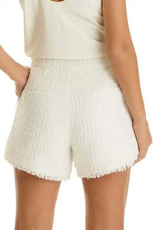 THE NOLI SHOP Tamara Tweed Button Shorts - White