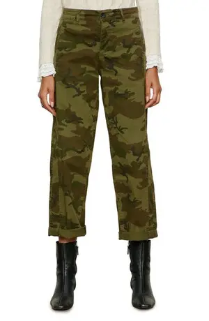 Sanctuary Boyfriend Cruiser Barrel Twill Pants - Rambler Camo Green