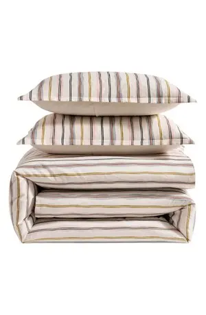 Ted Baker London Scallop Stripe Comforter & Pillow Shams Set - Ivory Multi