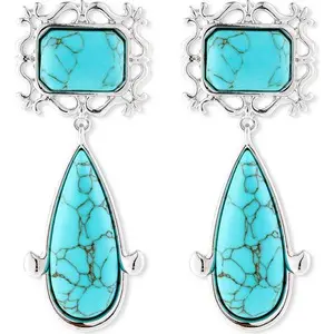 PETIT MOMENTS Viva Drop Earrings - Silver/turquoise