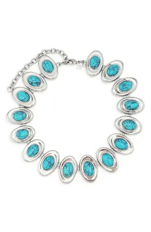 PETIT MOMENTS Burke Necklace - Silver/turquoise