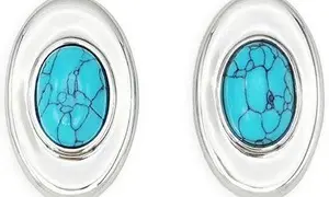 PETIT MOMENTS Burke Stud Earrings - Silver/turquoise