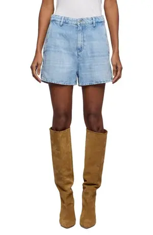 7 For All Mankind High-waist Denim Trouser Shorts - Iris