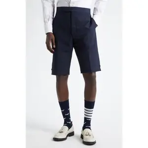 Thom Browne Wool Backstrap Fit Shorts - Navy