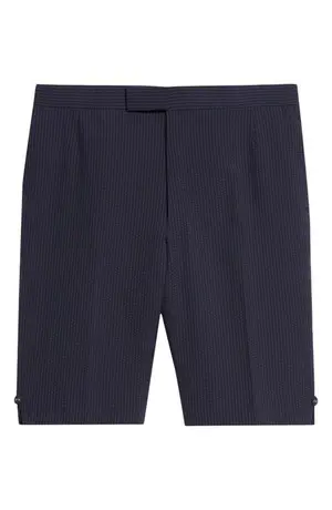 Thom Browne Wool Backstrap Fit Shorts - Navy