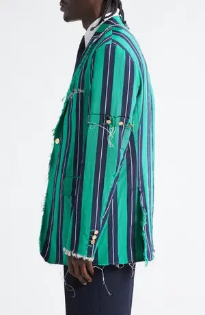 Thom Browne Unconstructed Silk & Cotton Sport Coat - Green