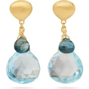 Marco Bicego Paradise Blue Topaz Drop Earrings - 18k Gold