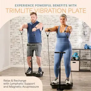 LIFEPRO Trimlite Vibration Plate Exercise Machine With Handlebars