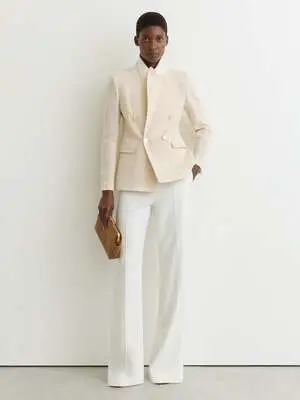 REISS Quinn Petite Wide-leg Trousers - Ivory