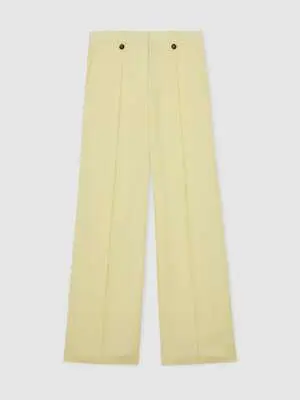 REISS Magda Petite Wide-leg Suit Trousers - Yellow