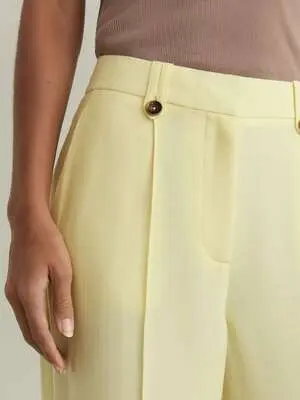 REISS Magda Petite Wide-leg Suit Trousers - Yellow