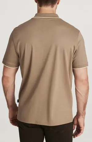 34 Heritage Riviera Tipped Pima Cotton Polo - Brindle