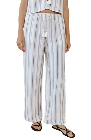 Bella Dahl Beach Stripe Linen Blend Drawstring Pants