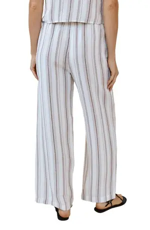 Bella Dahl Beach Stripe Linen Blend Drawstring Pants
