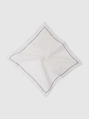 REISS Claudio Linen Pocket Square - Stone