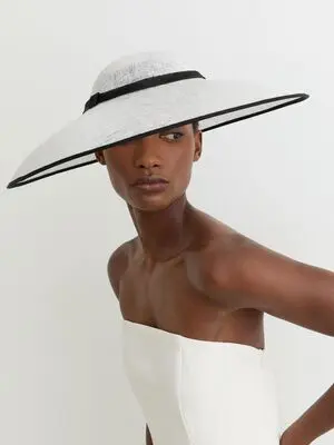 REISS Edie Wide-brim Straw Hat