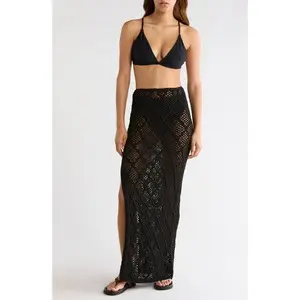 Elan Lace Maxi Skirt - Black
