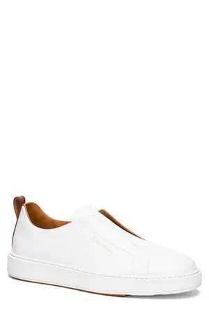 Santoni Victory Laceless Slip-On Sneakers White