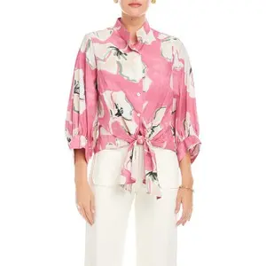Fifteen Twenty Sawyer Tie Front Top - Floral Print