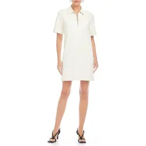 Fifteen Twenty Faux Leather Half Zip Shift Dress