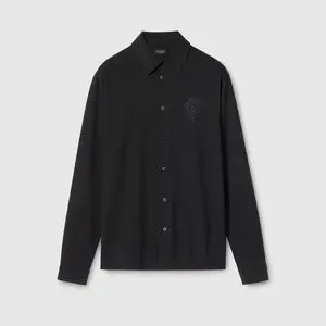 Gucci Cotton Piquet Shirt With Embroidery - Black