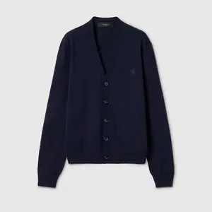 Gucci Knit Wool Cardigan With Embroidery