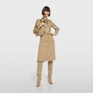 Gucci Thin Belt With Interlocking G Buckle - Beige