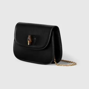 Gucci Bamboo 1947 Leather Clutch - Black