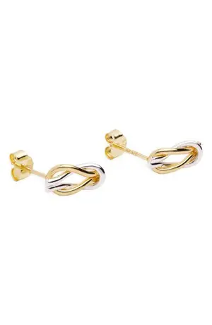 Argento Vivo Two-tone Love Knot Stud Earrings - Gold/silver