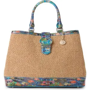 Brahmin Denise Straw Tote - Waterlily