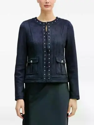 Joseph Ribkoff Studded Front-pocket Jacket - Blue