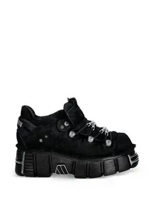 NEW ROCK Lace Up Fur Sneakers