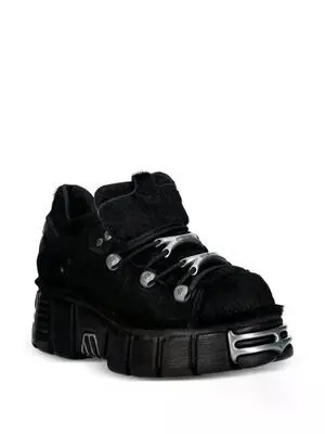 NEW ROCK Lace Up Fur Sneakers