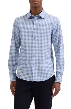 Bugatchi James Ooohcotton® Textured Gingham Check Button-up Shirt - Ether