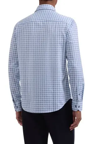 Bugatchi James Ooohcotton® Textured Gingham Check Button-up Shirt - Ether