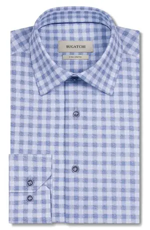Bugatchi James Ooohcotton® Textured Gingham Check Button-up Shirt - Ether