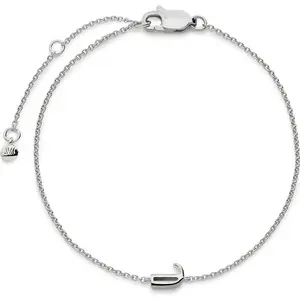 Monica Vinader Initial Pendant Bracelet Sterling Silver J