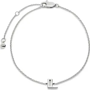 Monica Vinader Initial Pendant Bracelet - Sterling Silver L