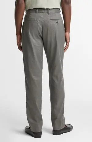 Vince Owen Linen & Cotton Blend Extended Tab Pants - Slate